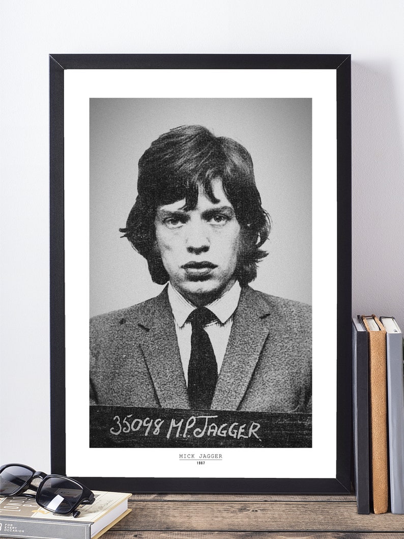Mick Jagger Poster, Mugshot, Celebrity Mugshot, Famous People, Wall Art ...