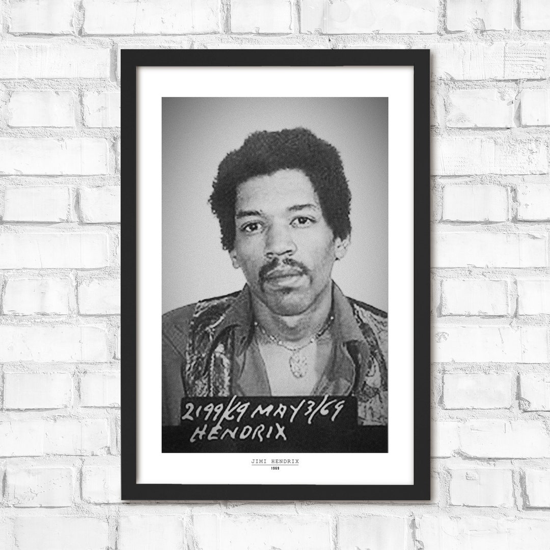 Jimi Hendrix Poster, Mugshot, Celebrity Mugshot, Famous People, Wall ...