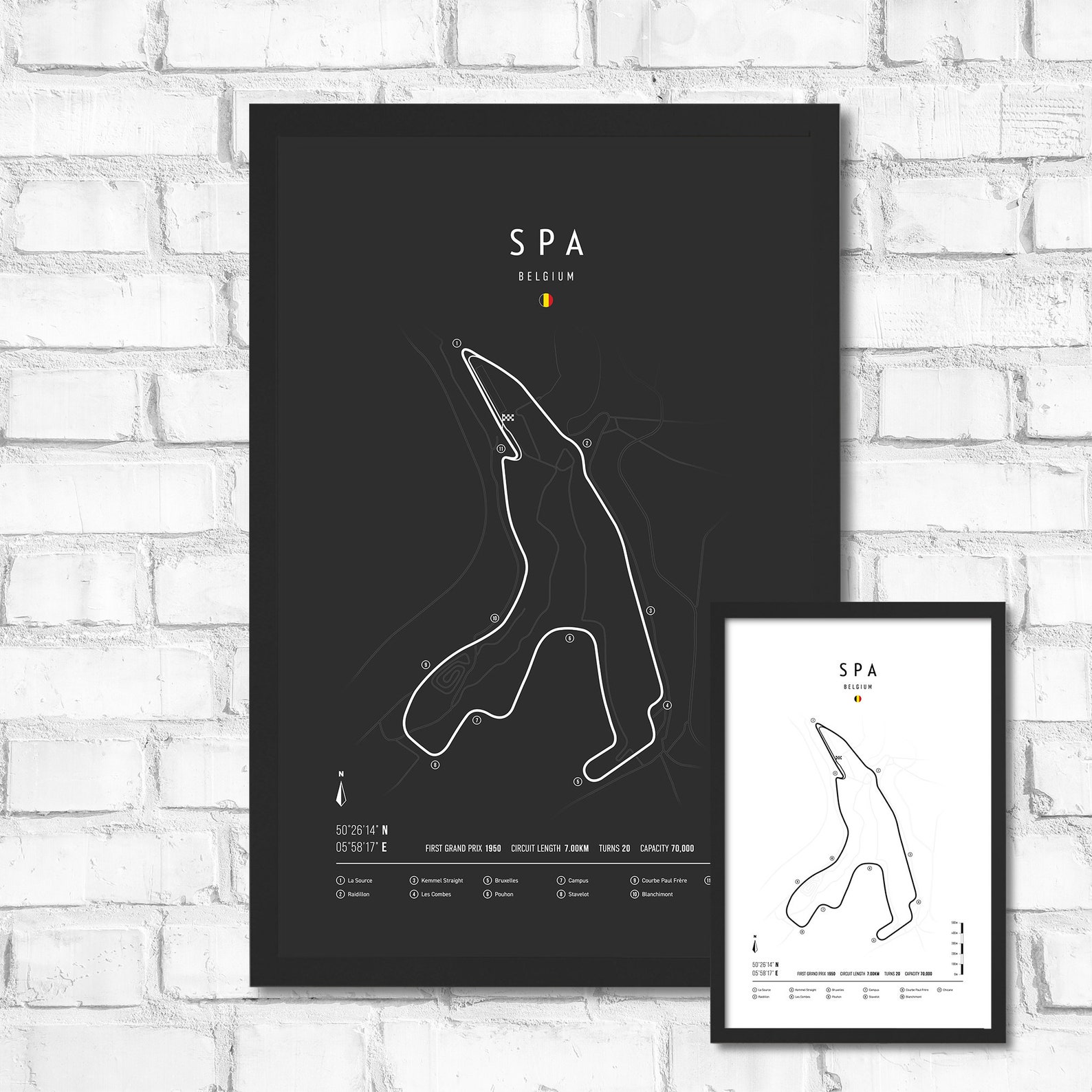 Spa Poster, Formula 1, Race Track, Circuit Map, Grand Prix Circuit ...