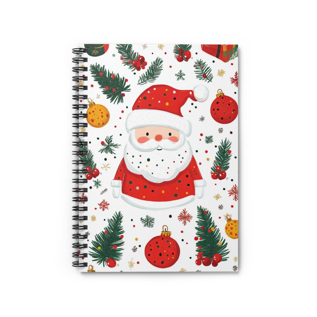 Santa Claus Spiral Notebook Kids Christmas Notepad Seasonal Holiday ...
