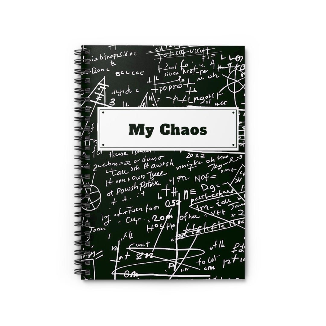 Chaos Spiral Notebook: Chalkboard Doodles, Rule-lined Notepad - Etsy