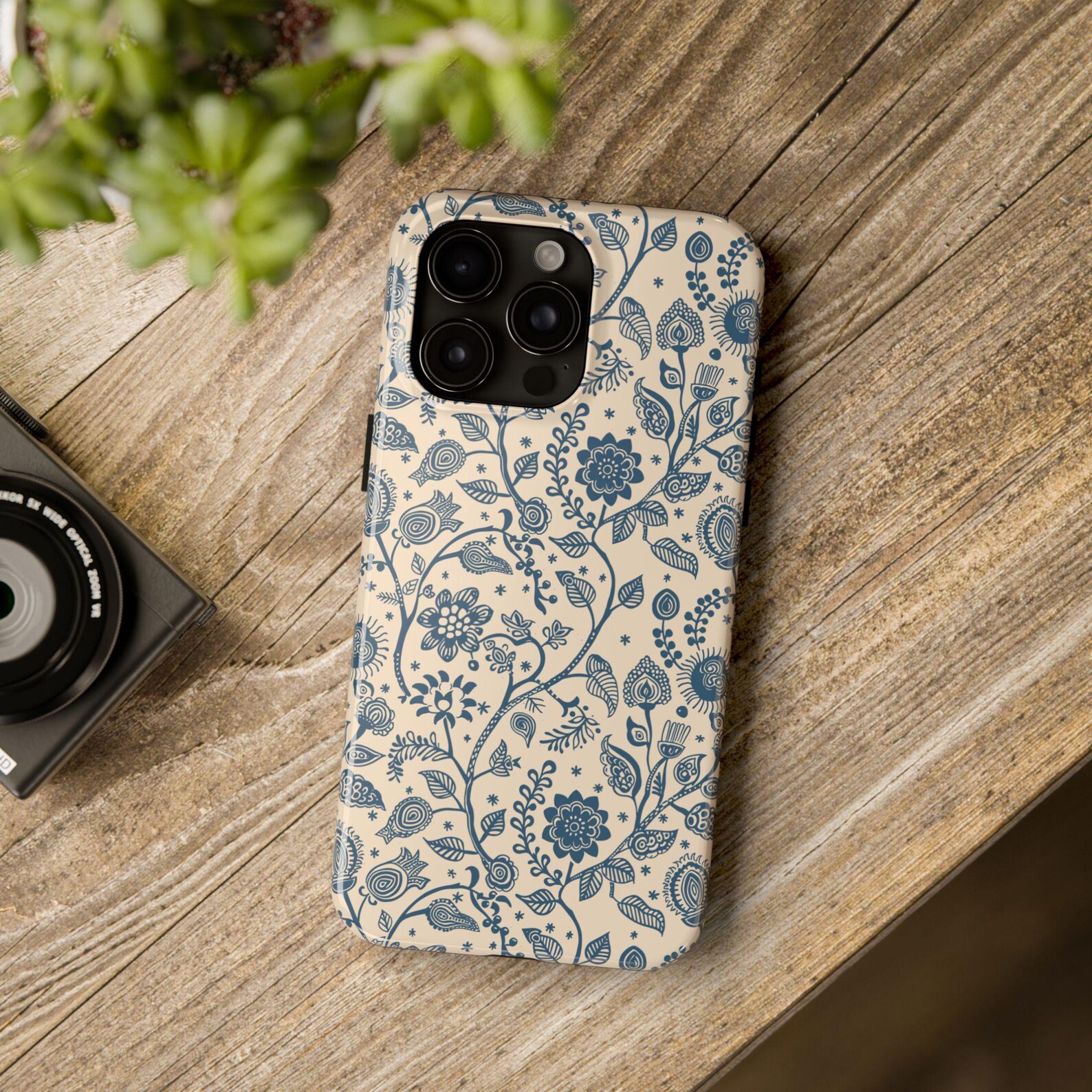 Indian Floral Phone Case With Mughal Art, Kalamkari Design, Chinoiserie ...