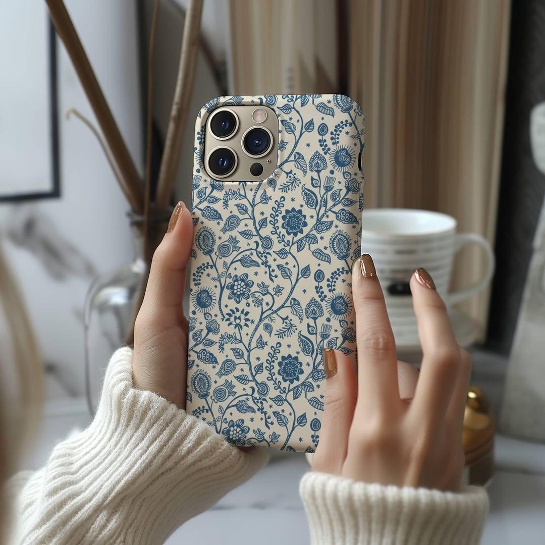 Indian Floral Phone Case With Mughal Art, Kalamkari Design, Chinoiserie ...