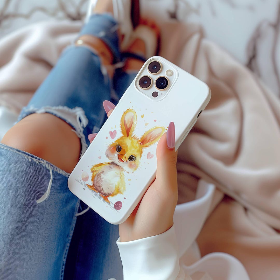 Cute Hand-drawn Illustration Easter Chicken With Bunny Ears, iPhone ...