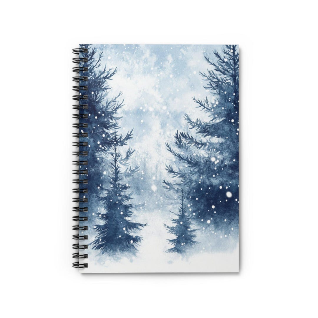 Winter Forrest Spiral Notebook; Snow Covered Trees Notebook; Ruled ...