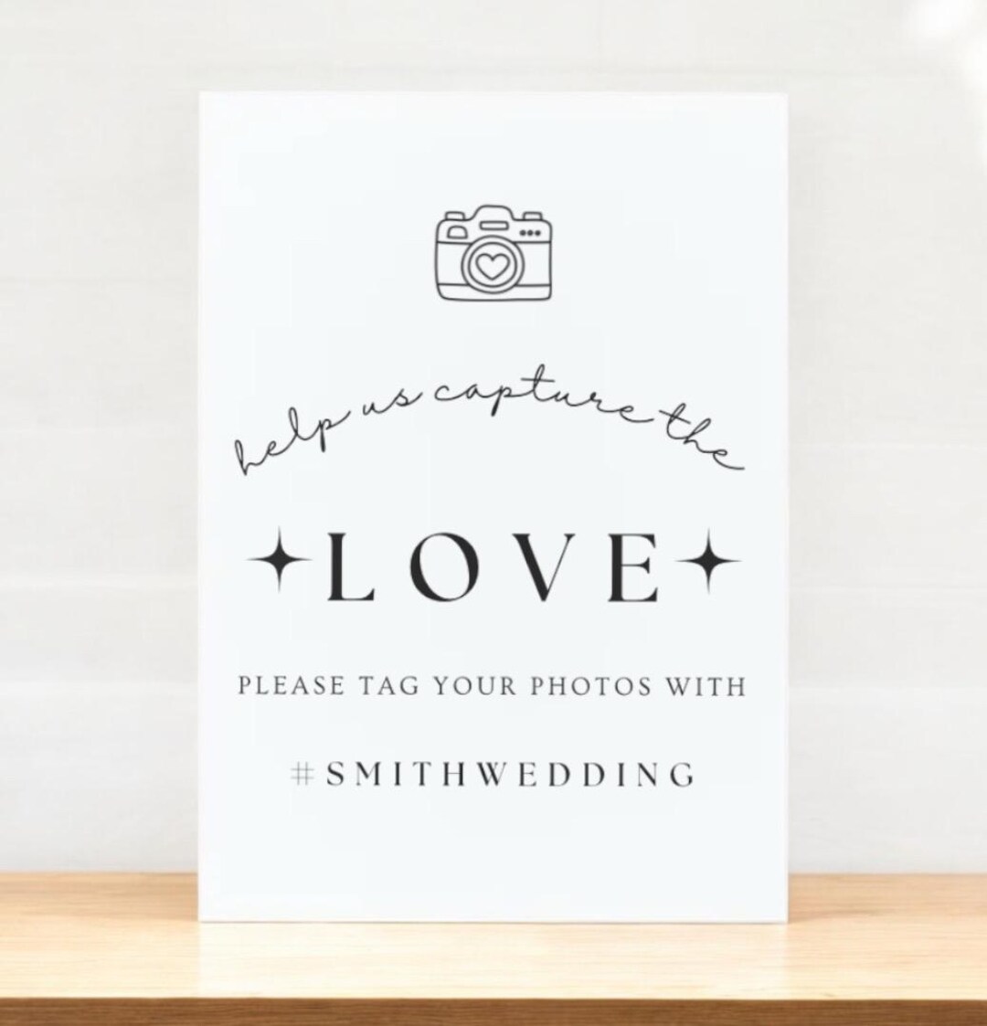 Wedding Hashtag Sign – “help Us Capture the Love” Editable Canva ...