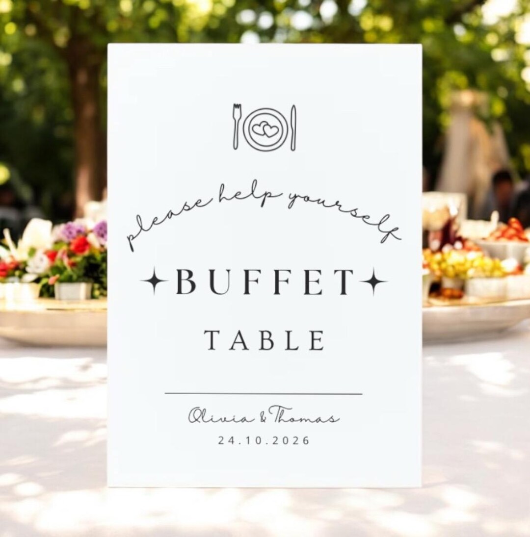 Wedding Buffet Table Sign – Editable Canva Template - Etsy UK