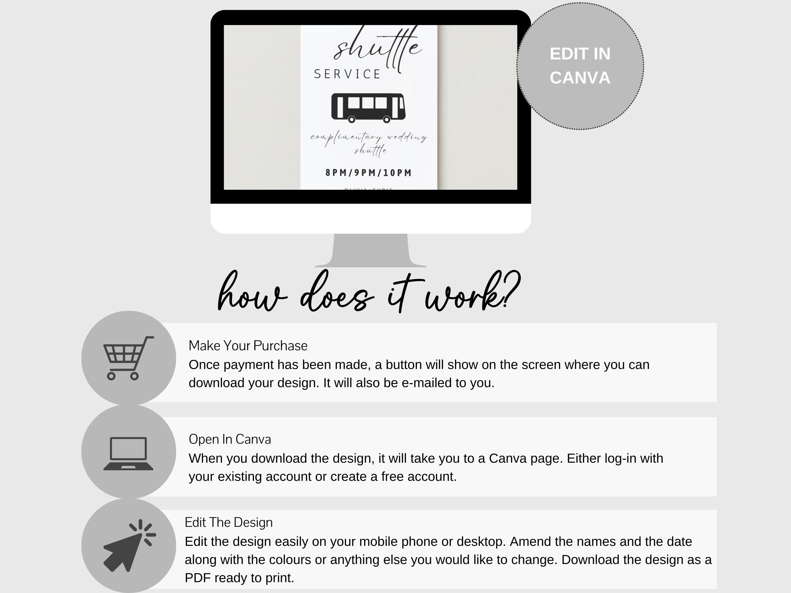 Shuttle Wedding Sign, Editable and Printable, Shuttle Bus Wedding Sign ...