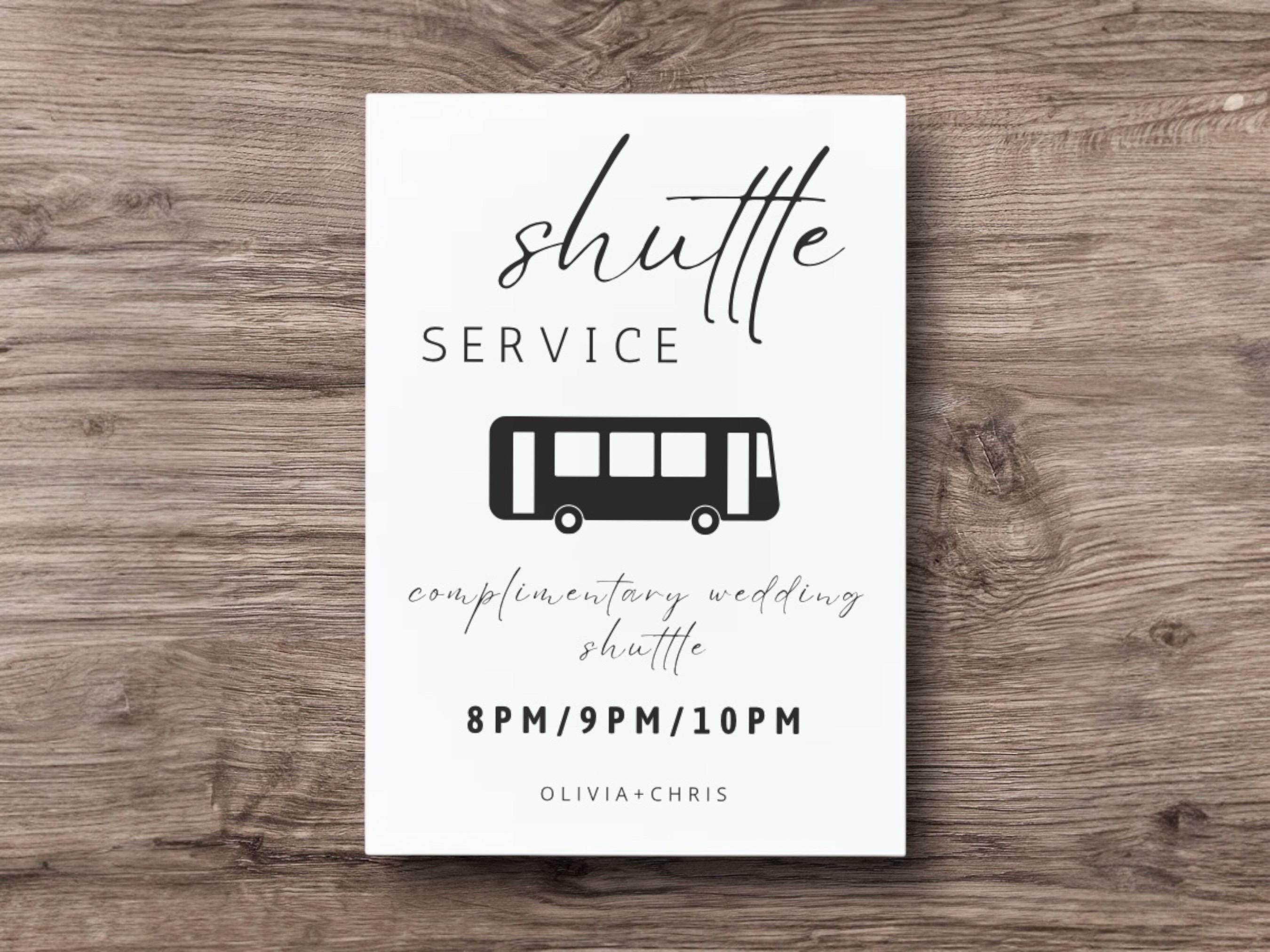 Shuttle Wedding Sign, Editable and Printable, Shuttle Bus Wedding Sign ...