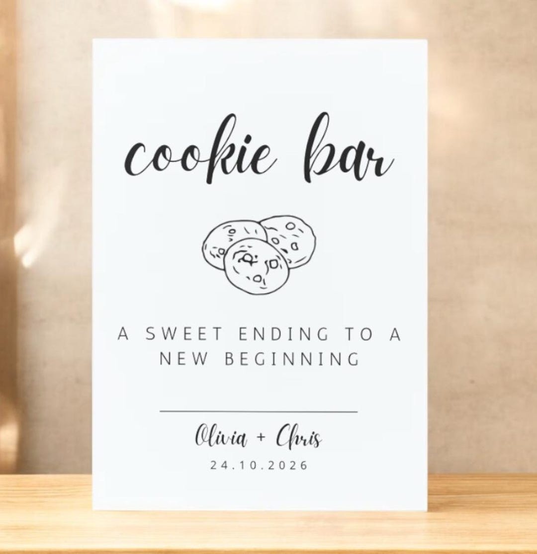 Wedding Cookie Bar Sign: Editable Canva Template (digital Download) - Etsy