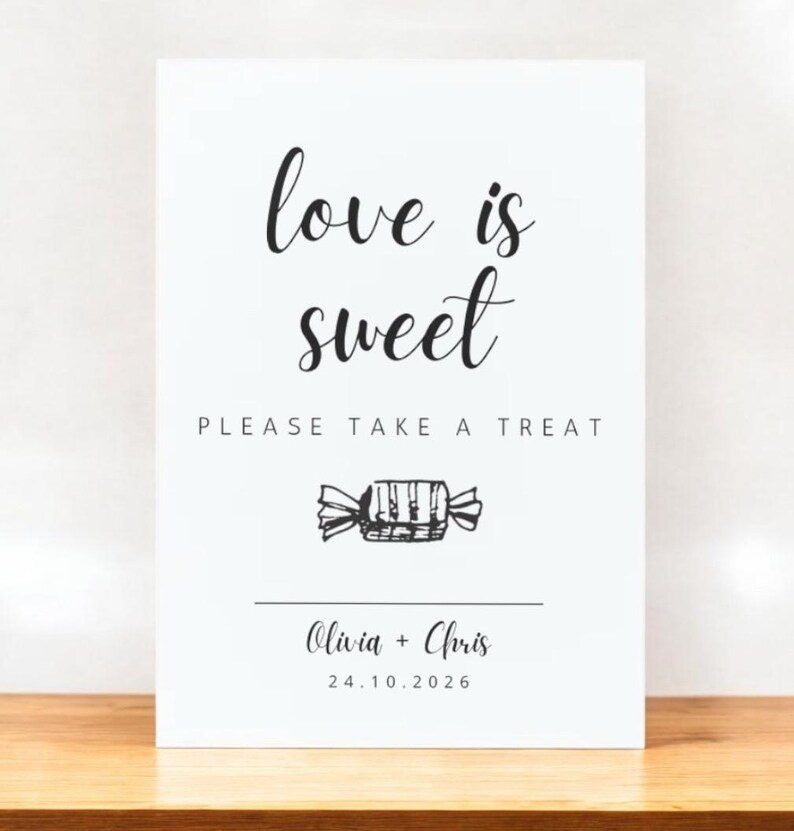 Editable Wedding Sweet Table Sign: "love is Sweet" Canva Template ...