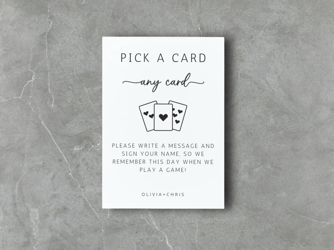 Playing Card Wedding Sign, Editable Wedding Sign, Modern Script Wedding ...