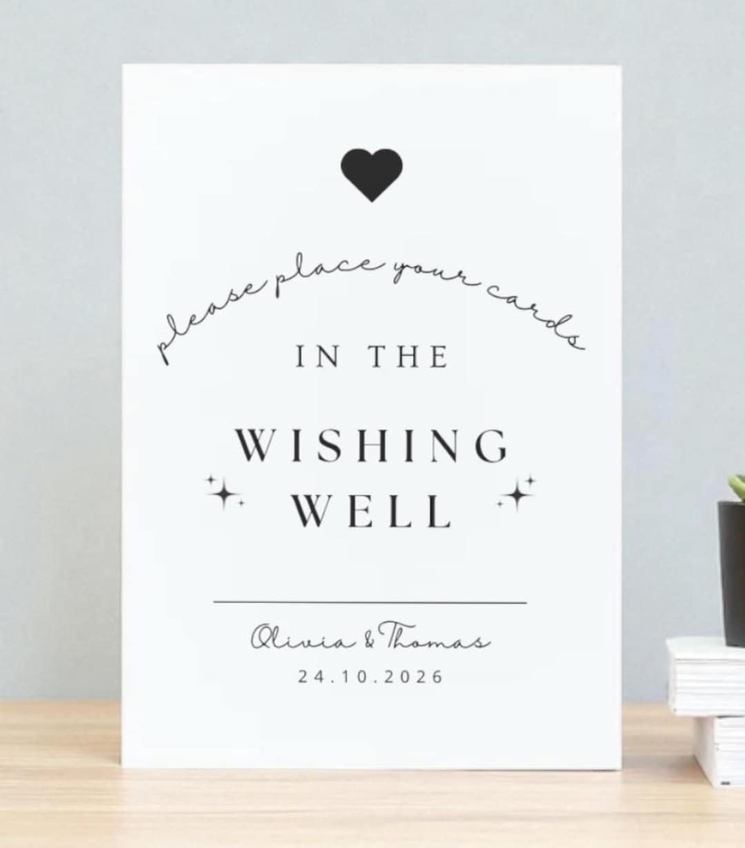 Editable Wedding Wishing Well Sign – “place Your Cards” Printable Canva ...