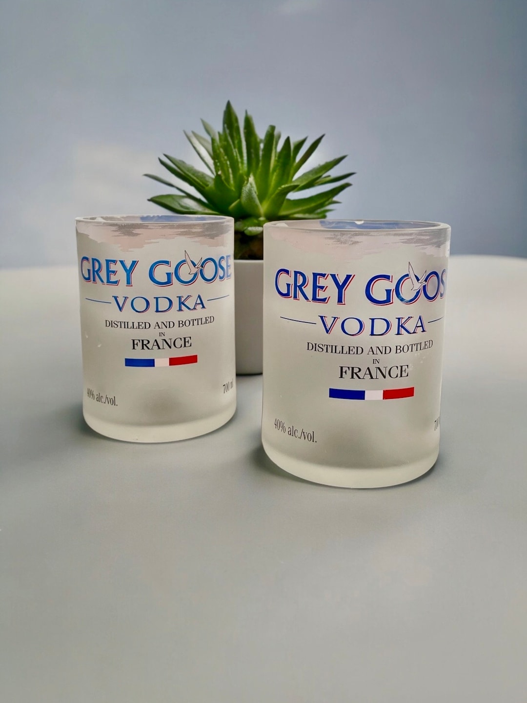 Set of Handmade Gray Goose Vodka Glasses, Drinking Glasses, Vodka ...