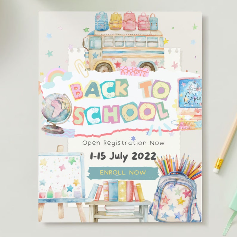 Back to School Clipart, Pastel School, Back to School Pngs, School ...
