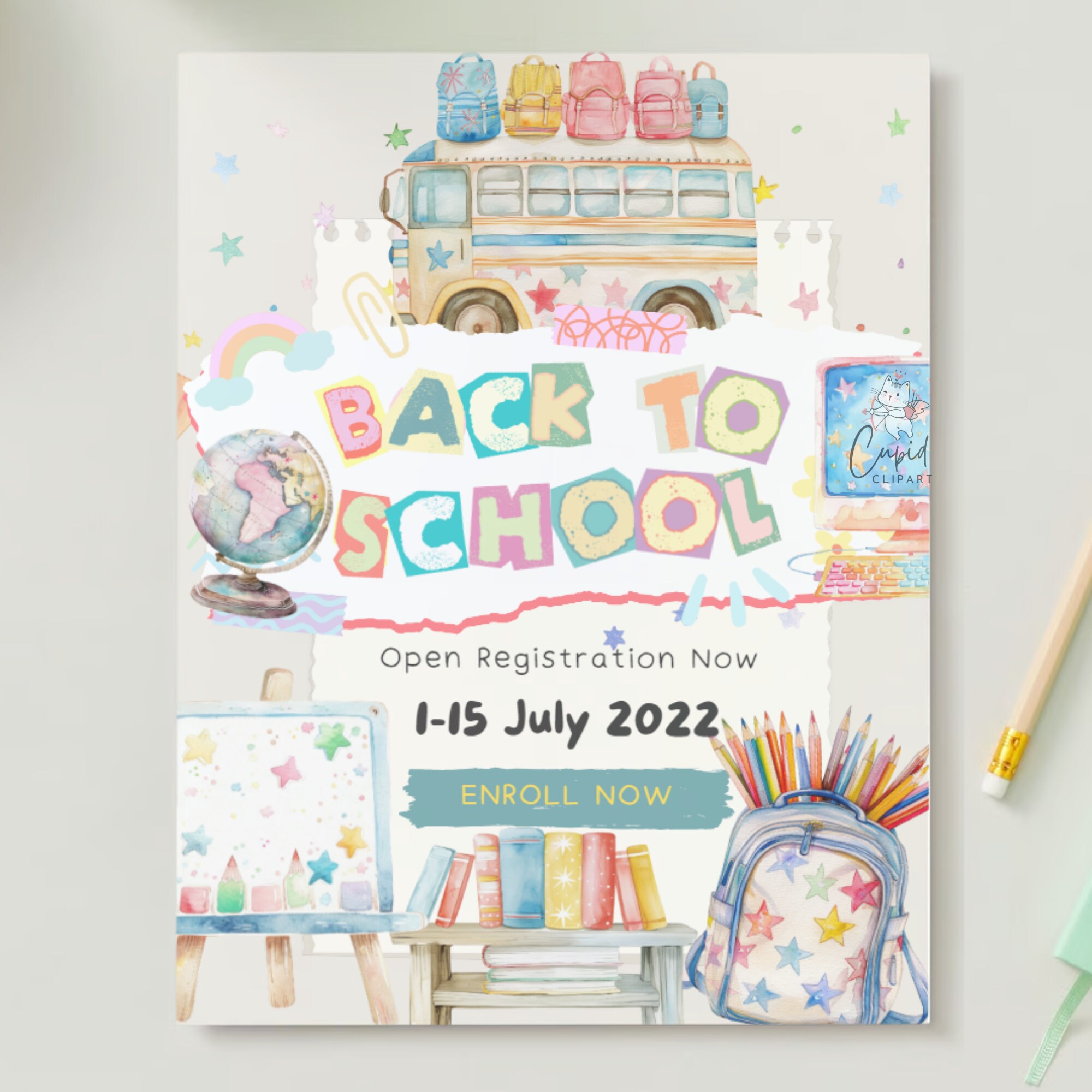 Back to School Clipart, Pastel School, Back to School Pngs, School ...