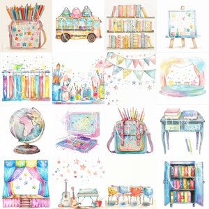 Back to School Clipart, Pastel School, Back to School Pngs, School ...