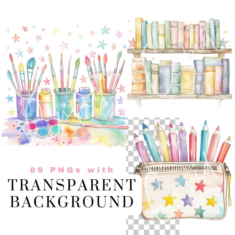 Back to School Clipart, Pastel School, Back to School Pngs, School ...