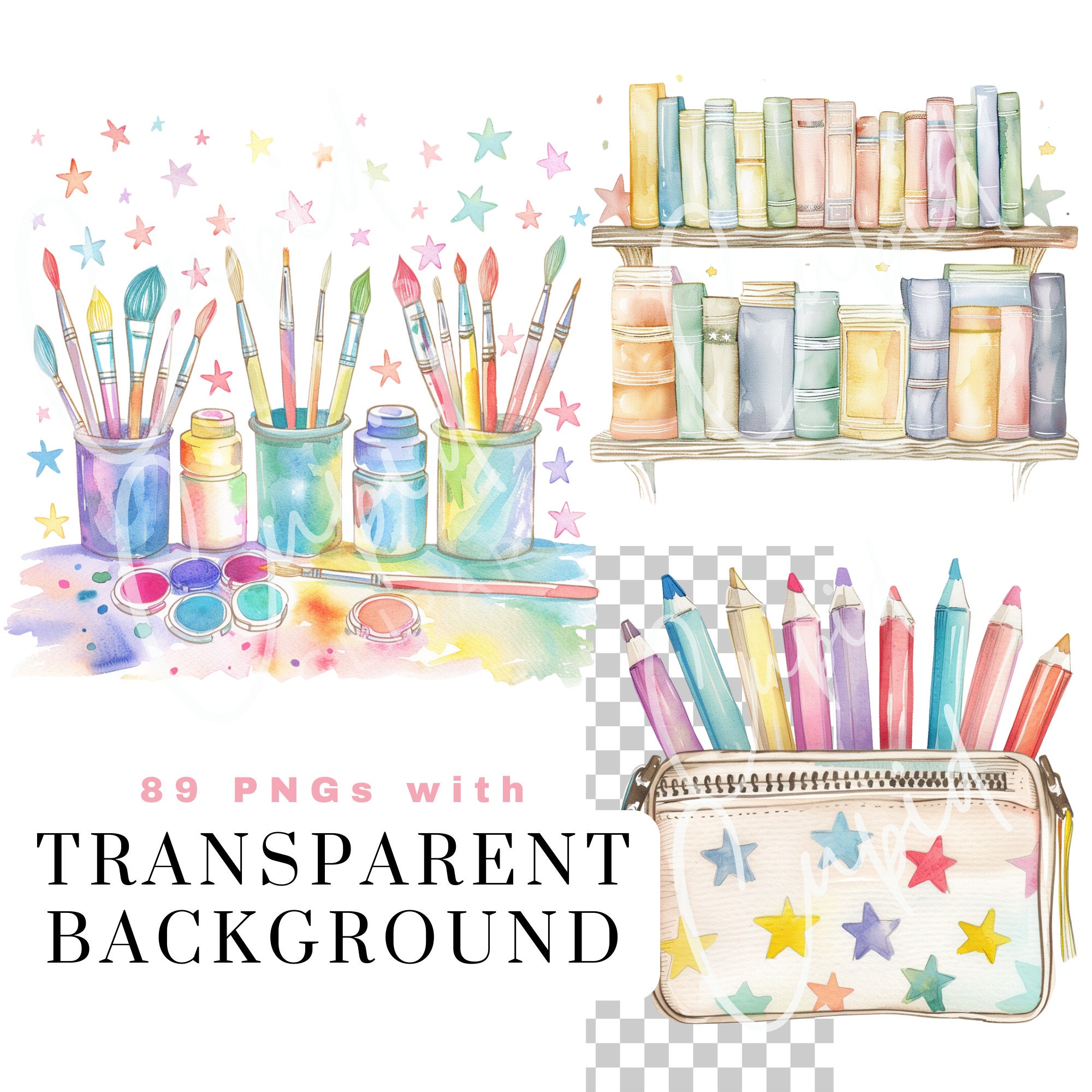 Back to School Clipart, Pastel School, Back to School Pngs, School ...