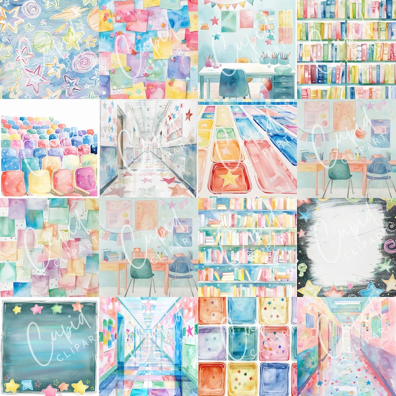 Back to School Clipart, Pastel School, Back to School Pngs, School ...