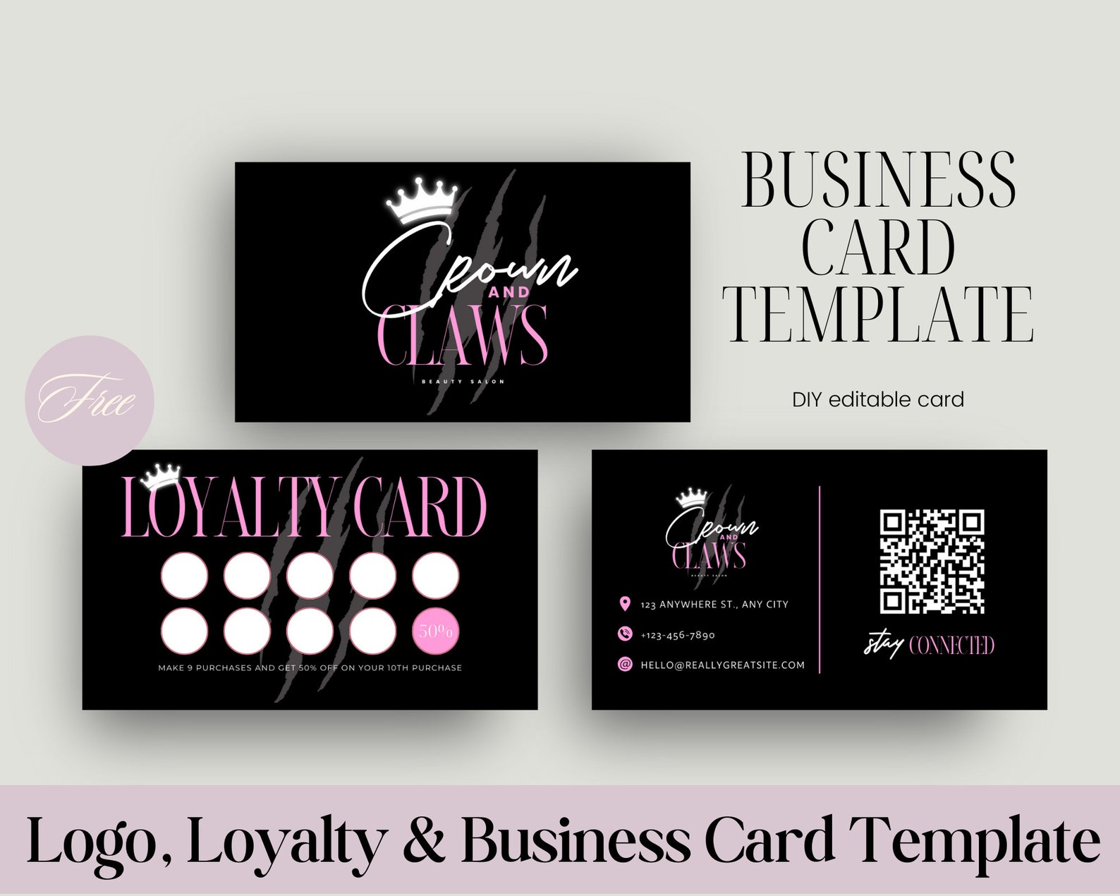 Business Card Template Design, DIY Canva Template Design, Customizable ...