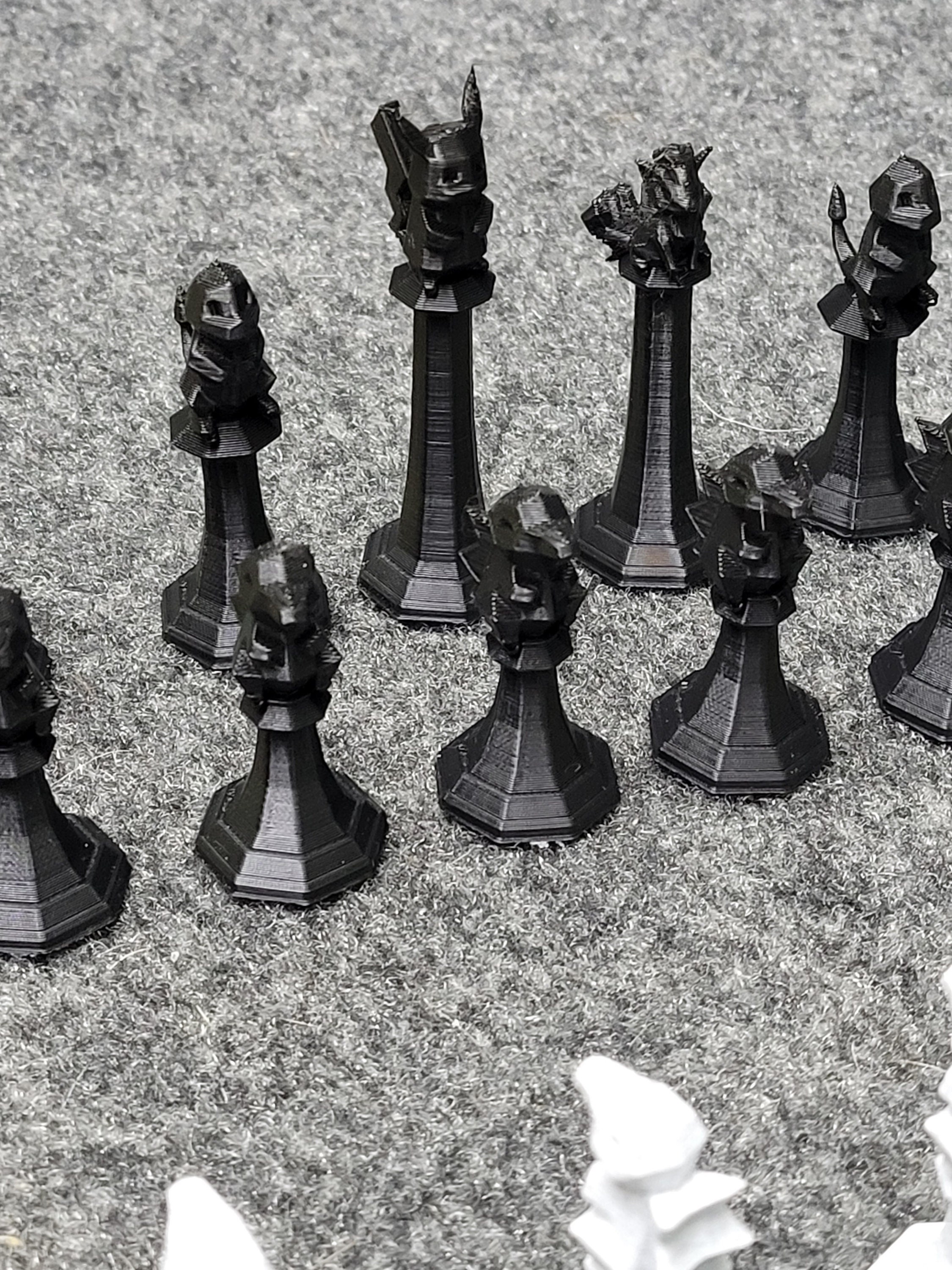 Pokémon Chess Set 3D Printed Black and Marble Complete Pikachu ...
