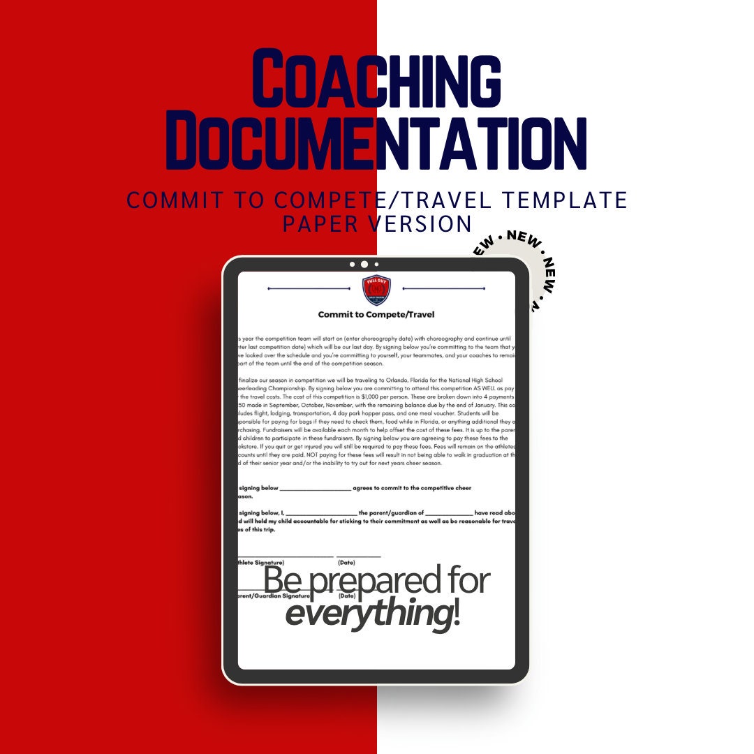 Cheerleading Commit to Compete/travel Form Template - Etsy