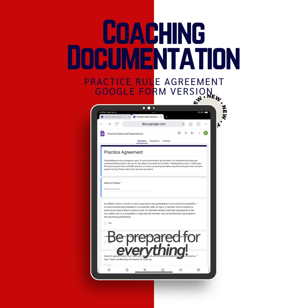 Cheerleading Practice Rules and Expectation Agreement (print & Digital ...