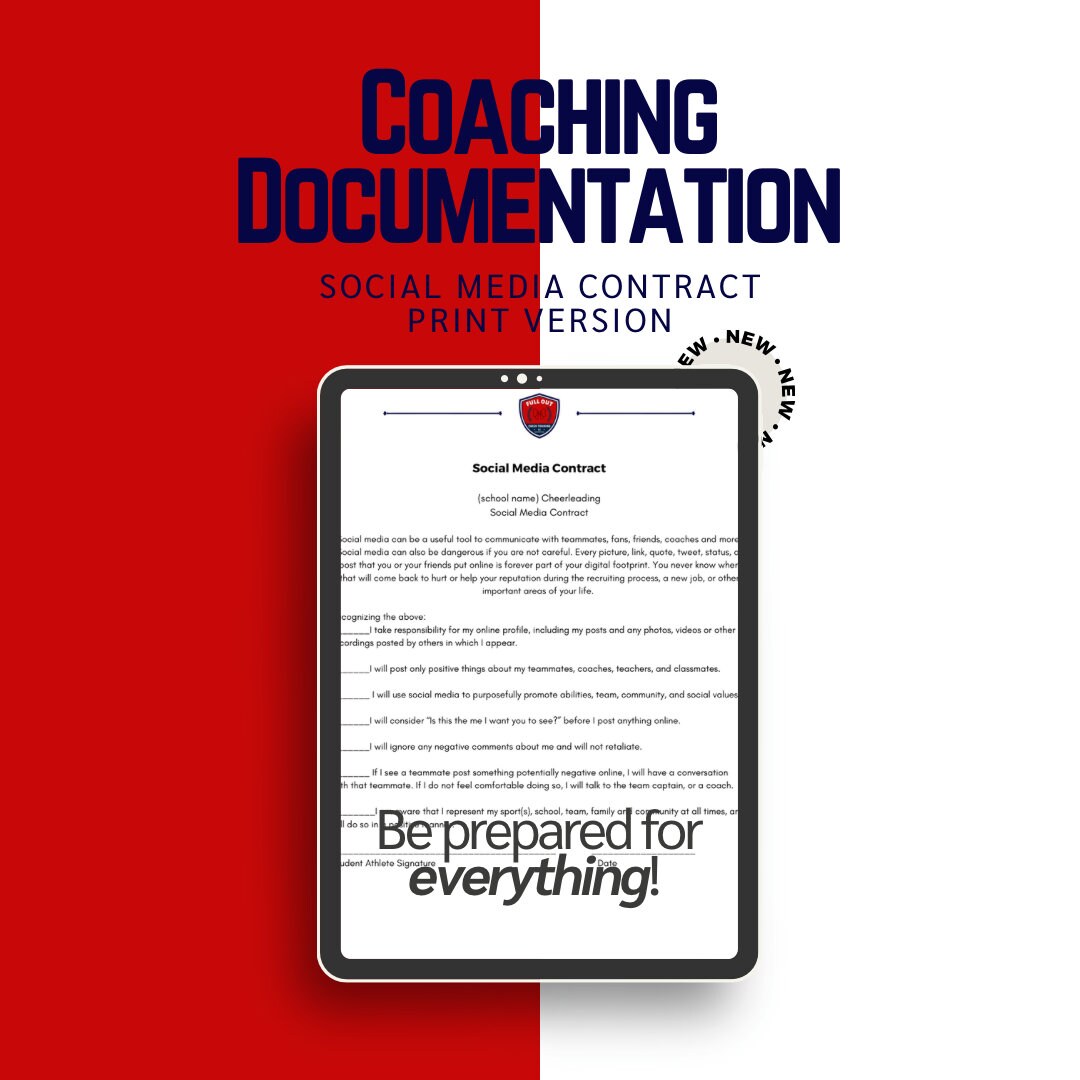 Cheerleading Team Social Media Agreement (print & Electronic Versions ...
