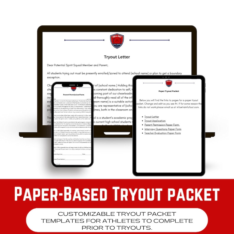 Cheerleading Tryout Packet for Print - Etsy