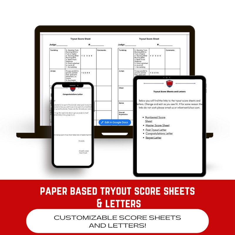 Cheer Judging Tryout Sheets - Etsy Canada