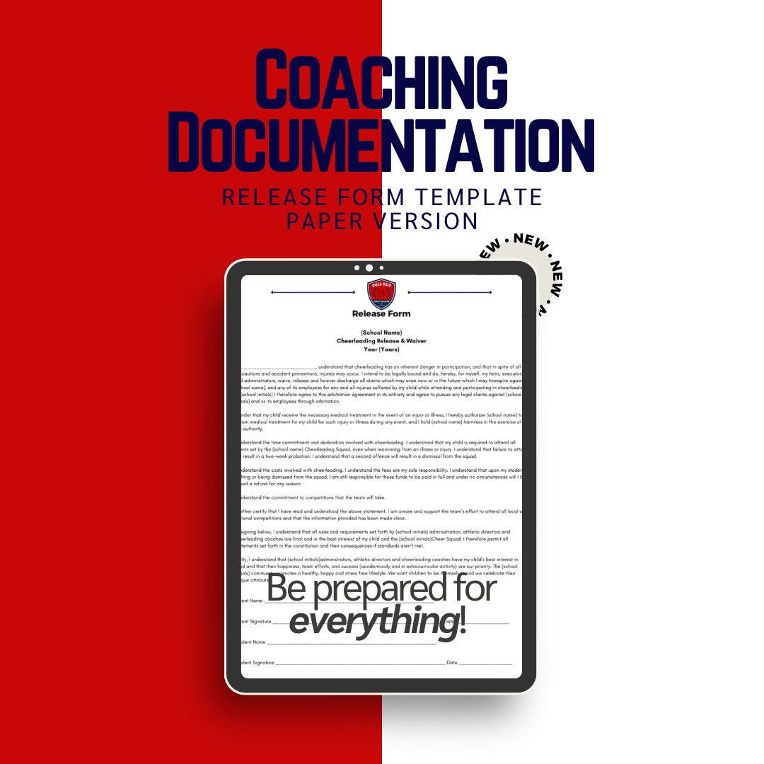 Cheerleading Release Form Template - Etsy