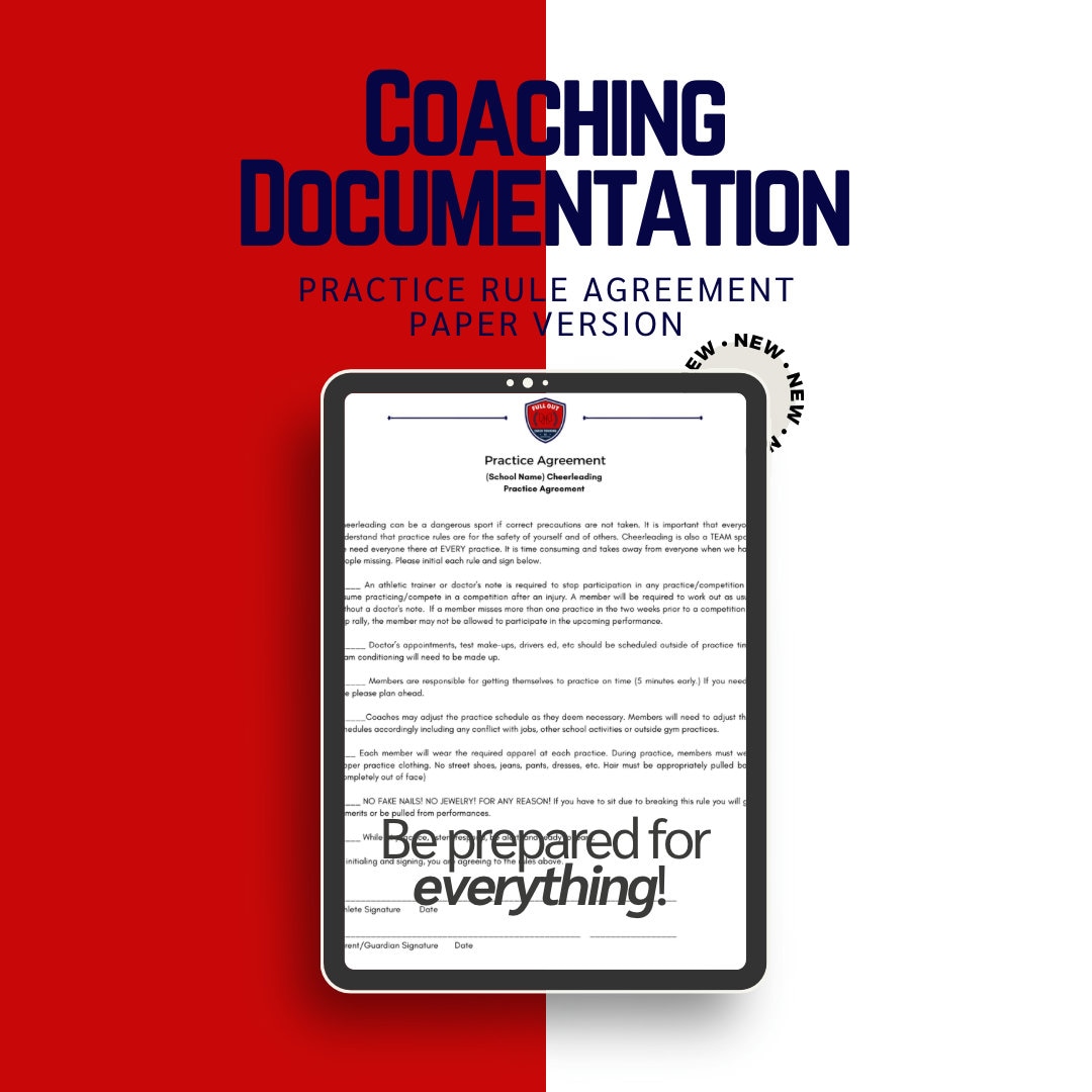 Cheerleading Practice Rules and Expectation Agreement print & Digital ...