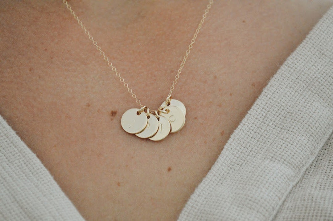 Hannah Necklace Small Multiple Circle Necklace Children's Initial ...