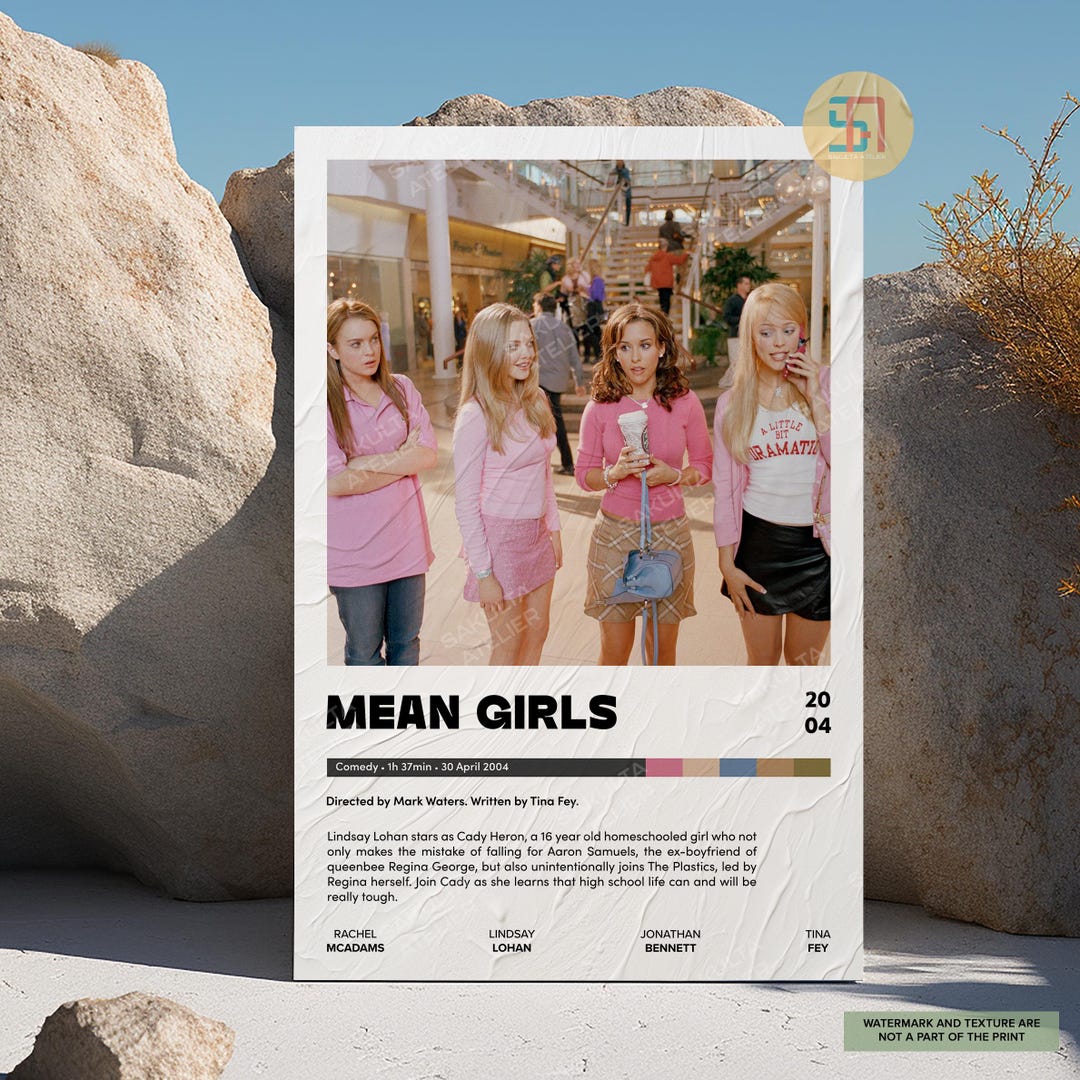 Mean Girls Movie Poster / Minimalist Movie Poster / Vintage Retro Art ...