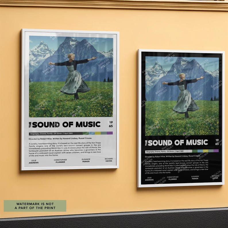 The Sound of Music Poster / Minimalist Movie Poster / Vintage Retro Art ...