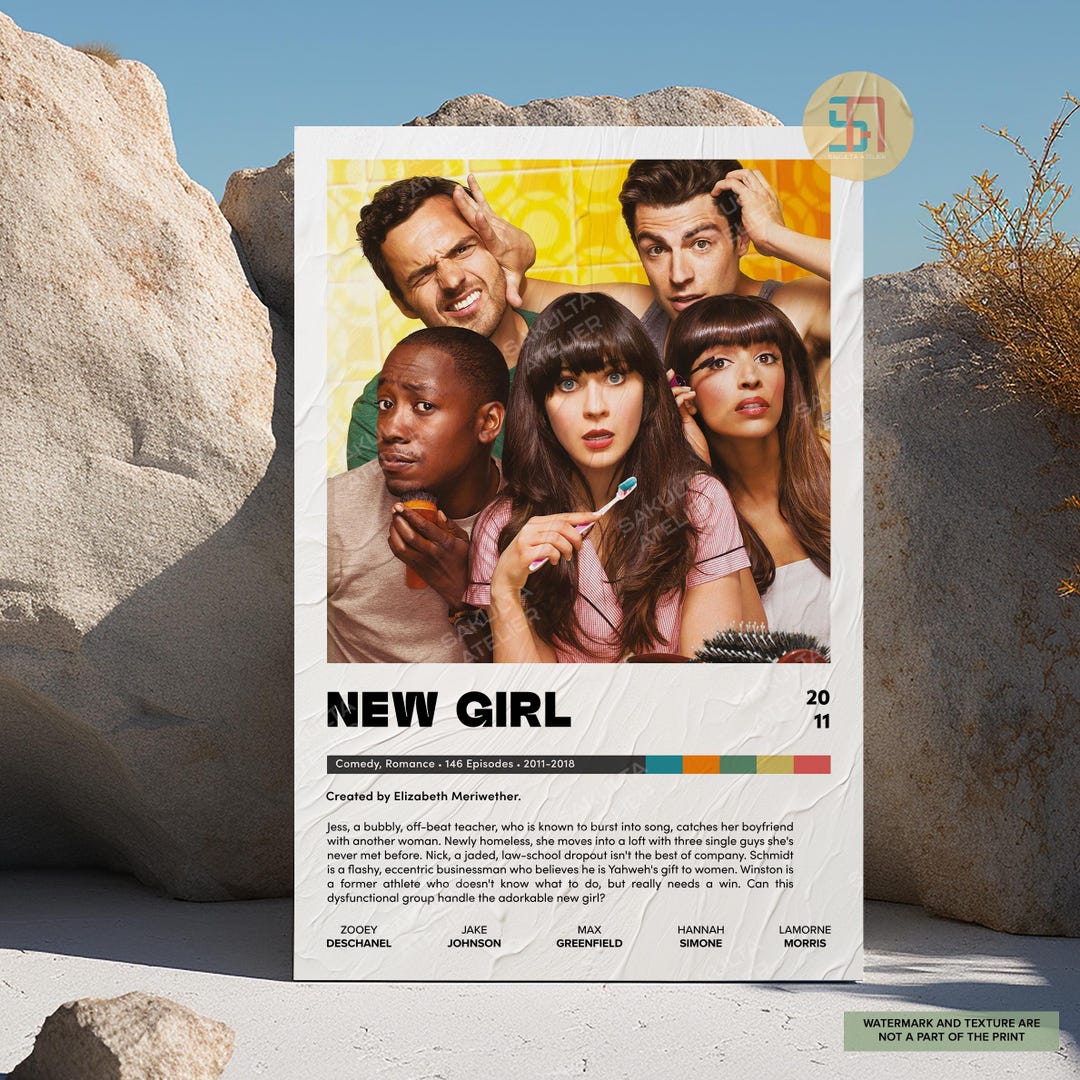 New Girl Tv Show Poster / Elizabeth Meriwether / Minimalist Tv Show ...