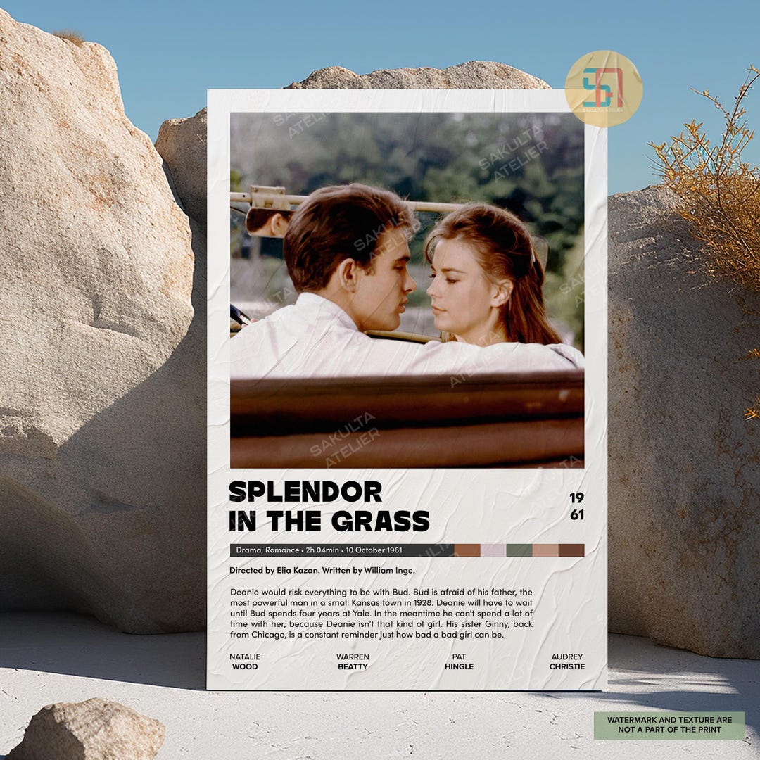 Splendor in the Grass Poster / Minimalist Movie Poster / Vintage Retro ...