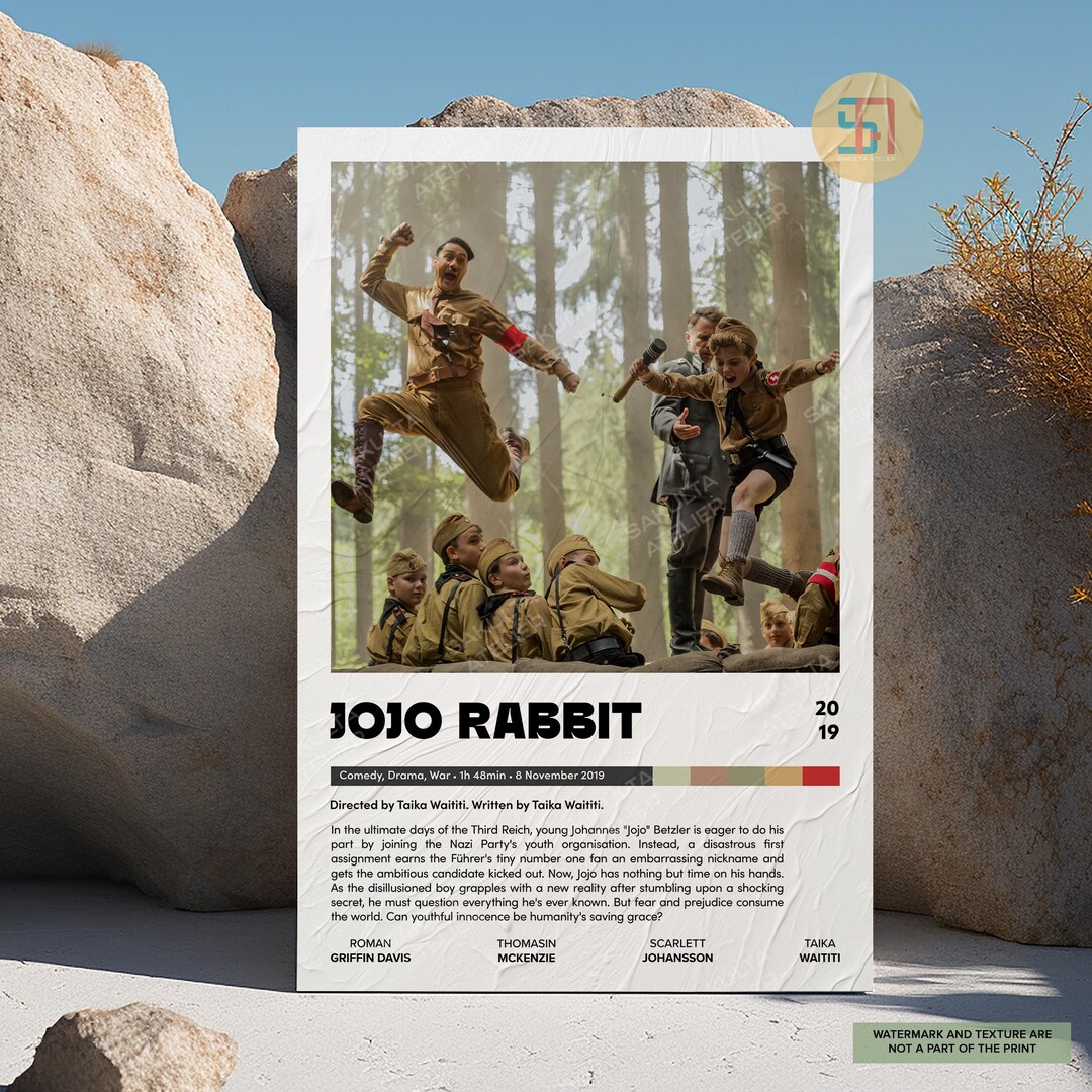 Jojo Rabbit Movie Poster / Minimalist Movie Poster / Vintage Retro Art ...