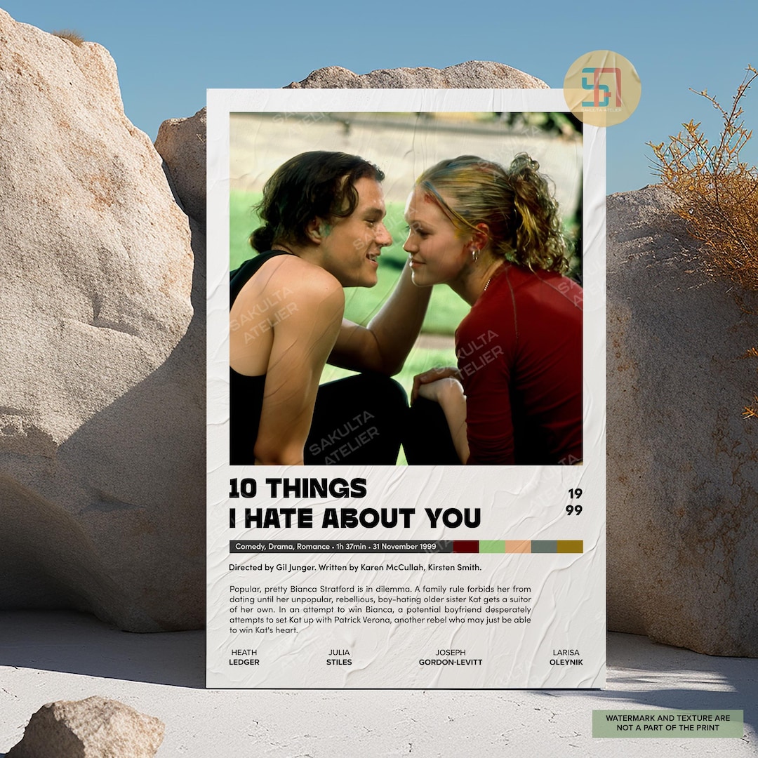 10 Things I Hate About You Poster / Minimalist Movie Poster / Vintage ...