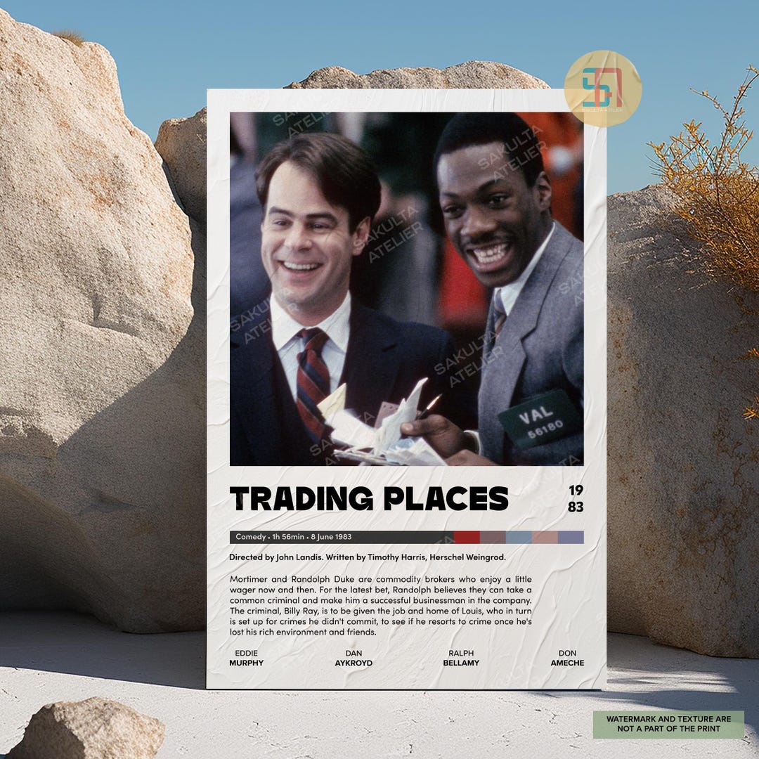 Trading Places Movie Poster / Minimalist Movie Poster / Vintage Retro ...