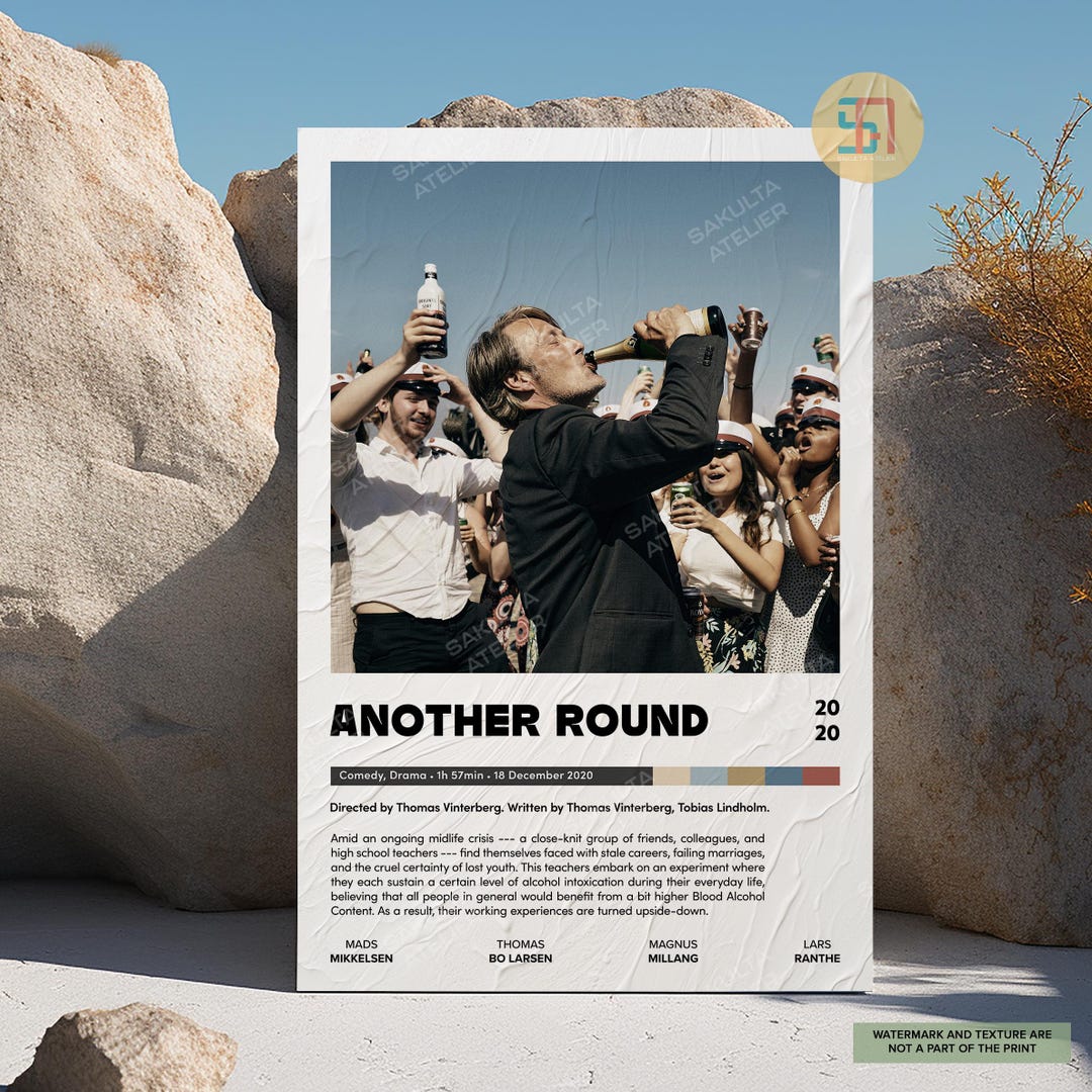 Another Round Movie Poster / Minimalist Movie Poster / Vintage Retro ...