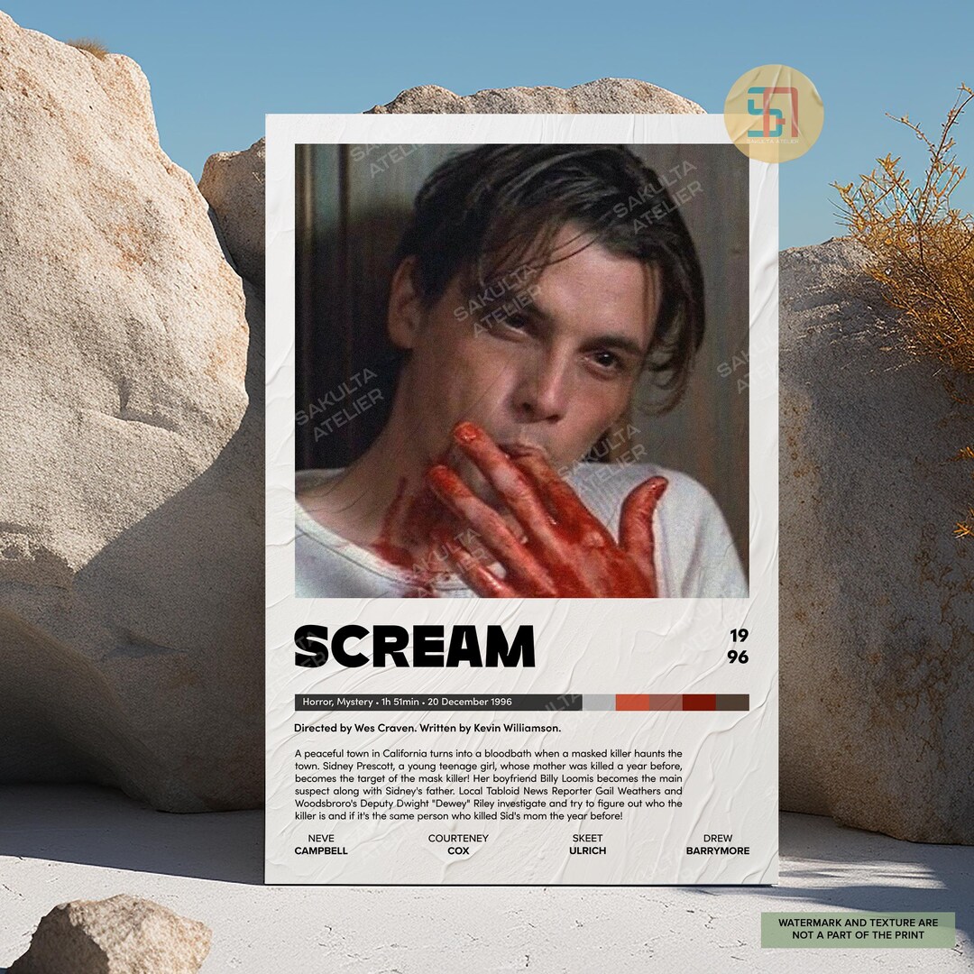Scream Movie Poster / Billy Loomis Poster / Minimalist Movie Poster ...