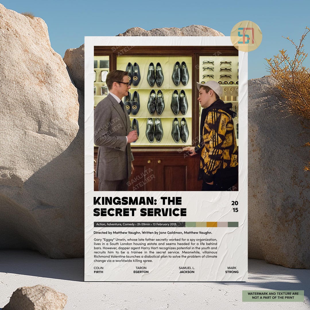 Kingsman: the Secret Service Poster / Minimalist Movie Poster / Vintage ...