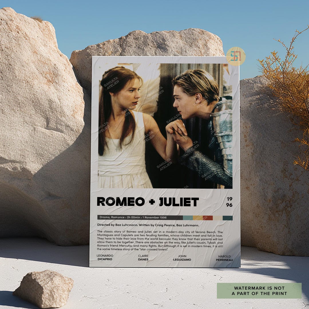 Romeo Juliet Movie Poster / Minimalist Movie Poster / Vintage Retro Art ...