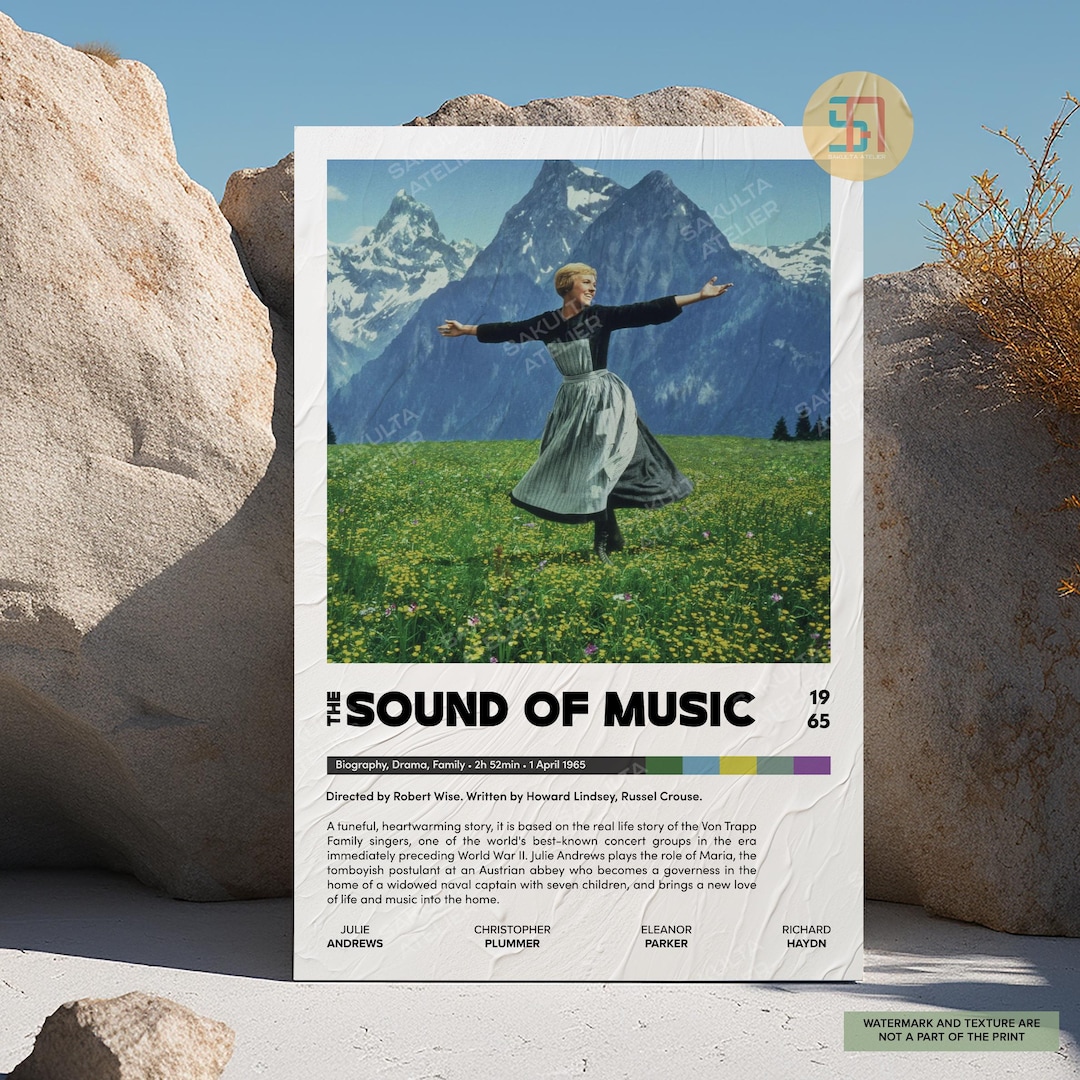 The Sound of Music Poster / Minimalist Movie Poster / Vintage Retro Art ...