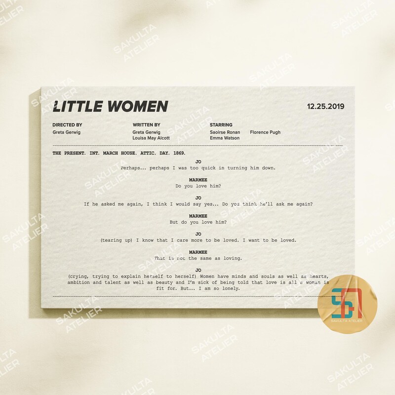 Movie Script Print - Etsy