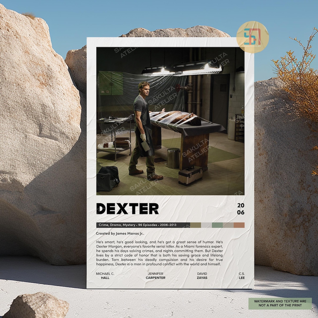 Dexter Tv Show Poster / James Manor Jr. / Minimalist Tv Show Poster ...