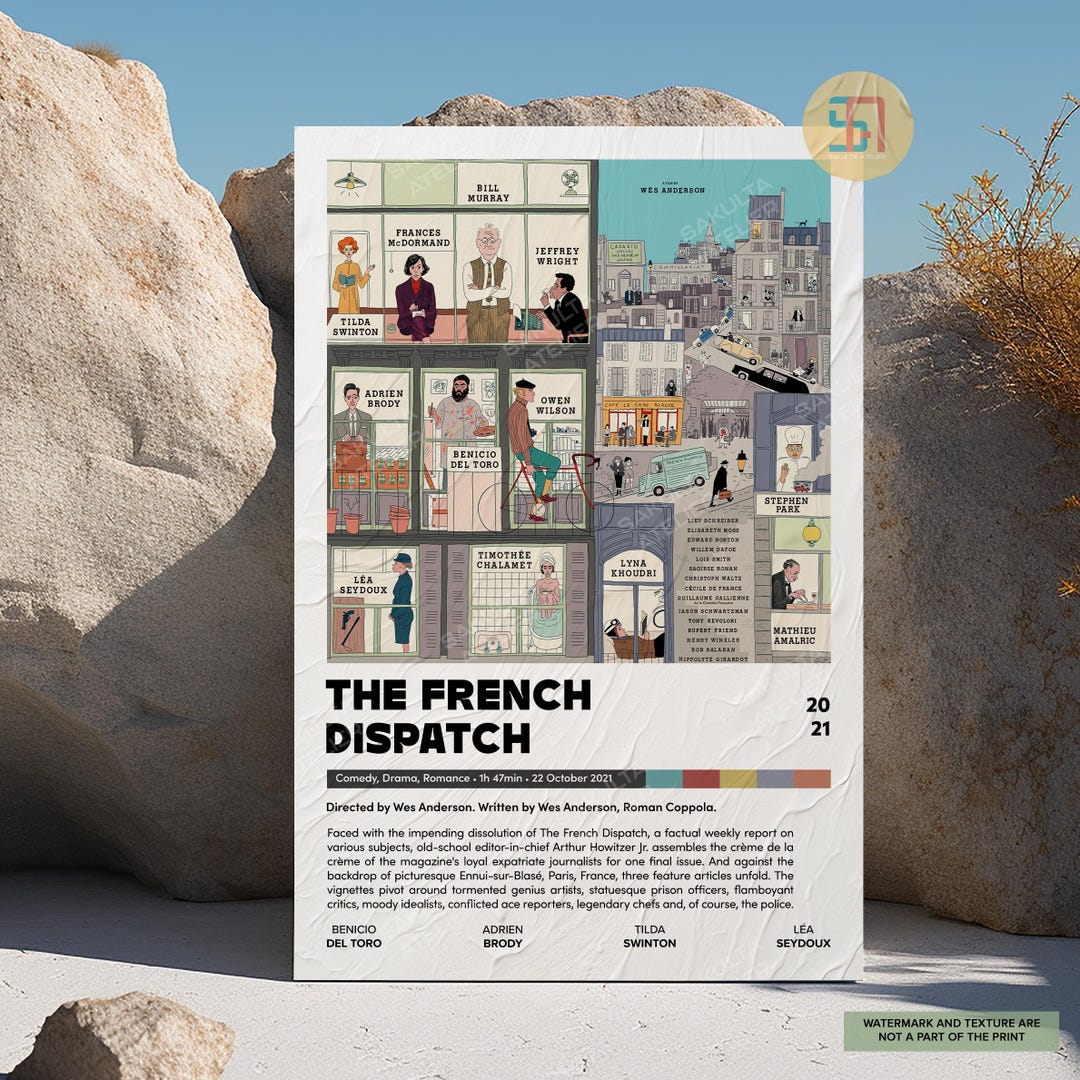 The French Dispatch Poster / Minimalist Movie Poster / Vintage Retro ...