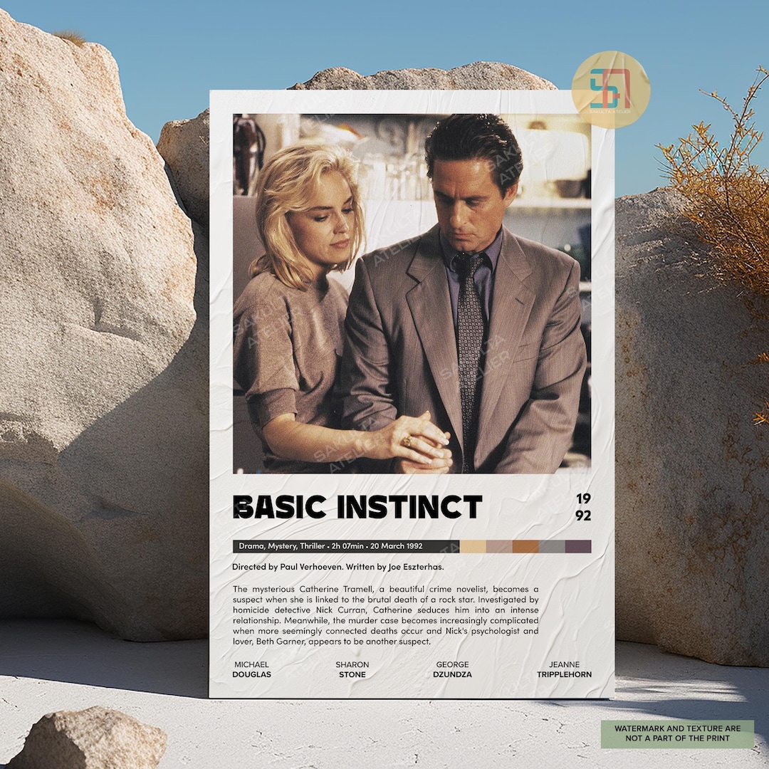 Basic Instinct Movie Poster / Minimalist Movie Poster / Vintage Retro Art Print / Custom Print ...